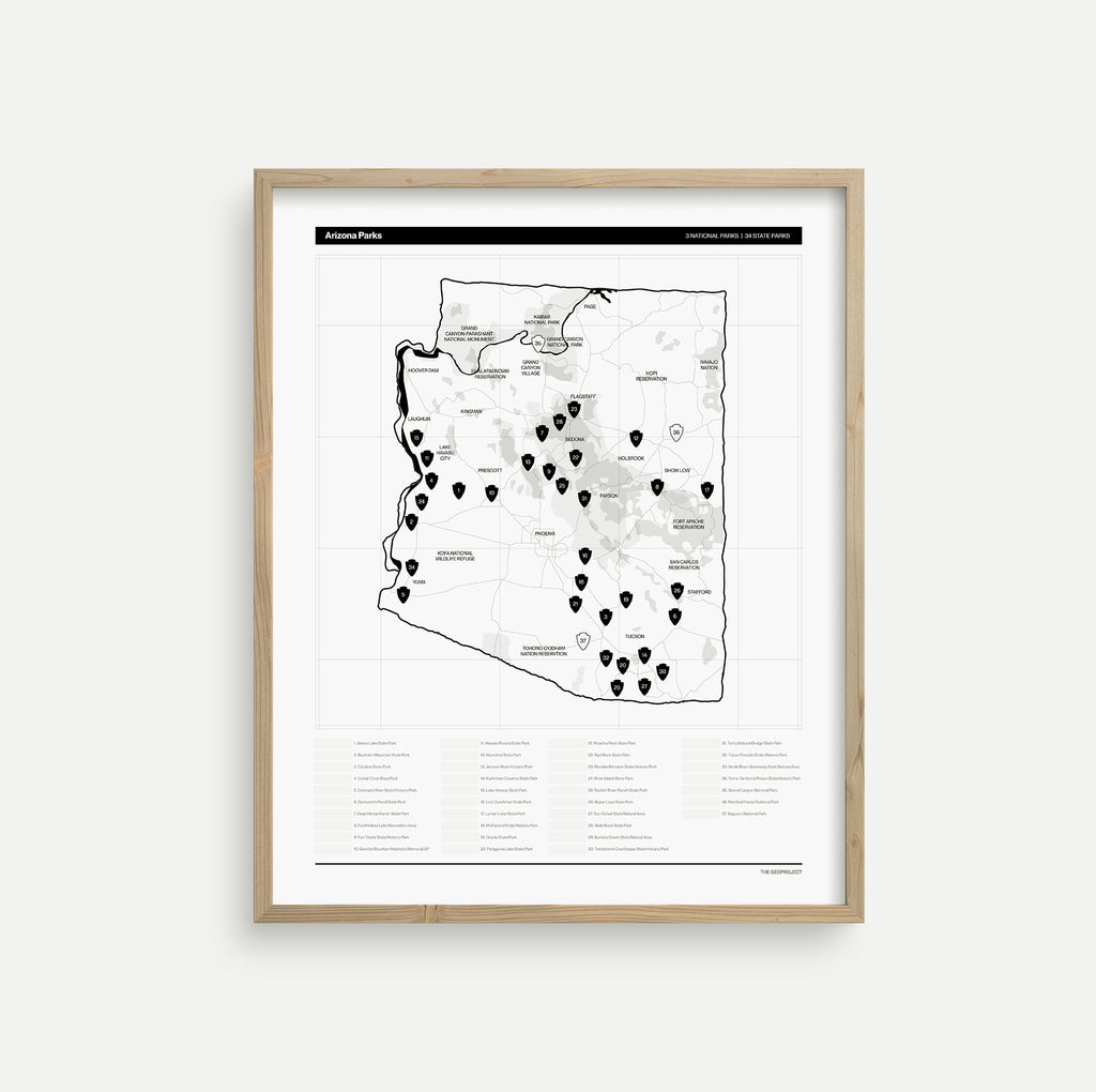 Arizona State Parks Map Checklist Poster – The GeoProject